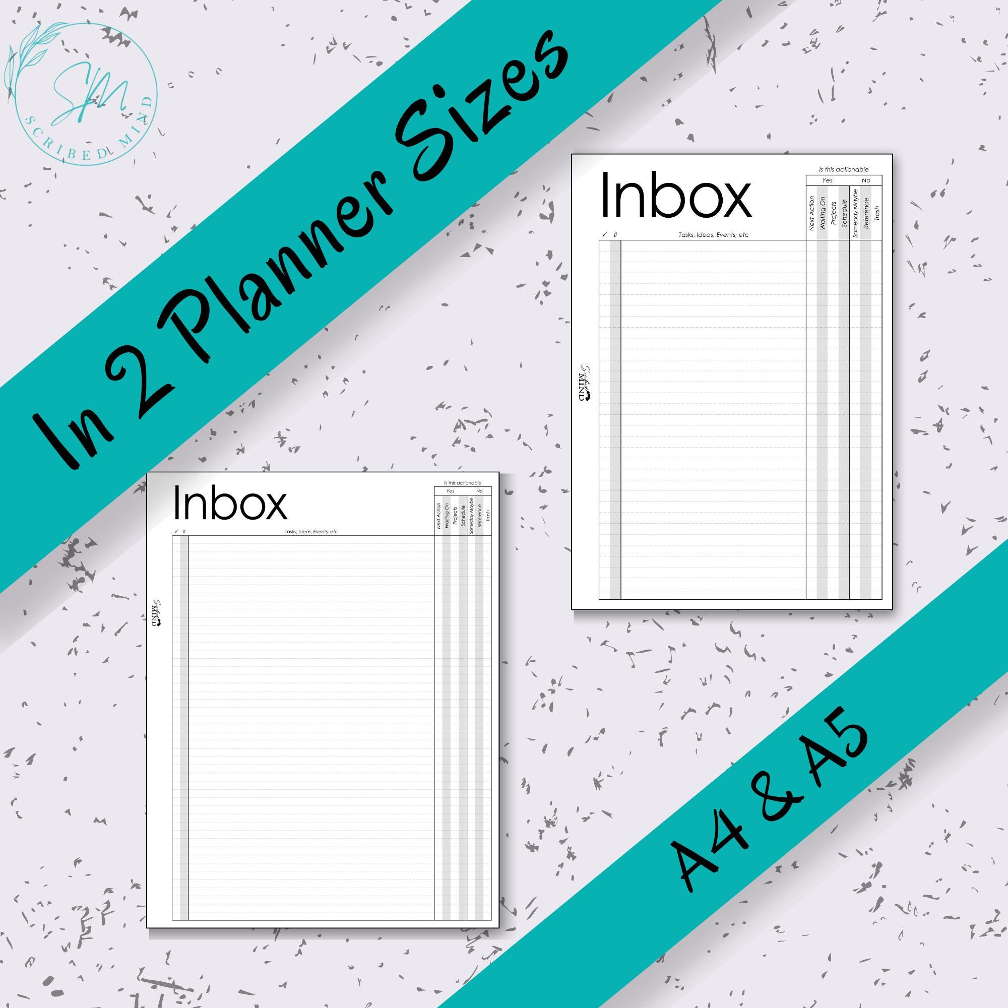 A4 & A5 GTD Planner Essentials Bundle - Printable Pdfs for Productivity ...