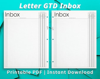 Half Letter PRINTABLE GTD Inbox Planner Insert PDF File - Etsy