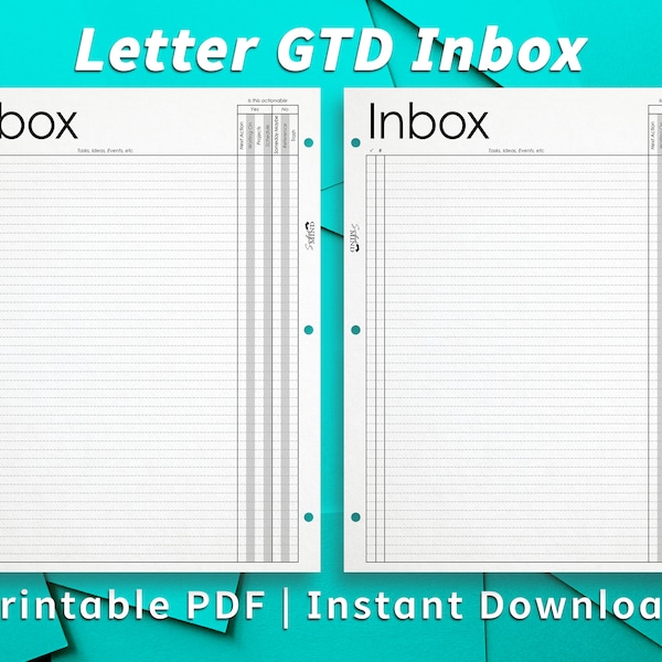Gtd Inbox Planner - Etsy