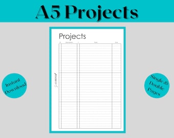 A5 GTD Next Action Printable Planner Insert PDF File - Etsy