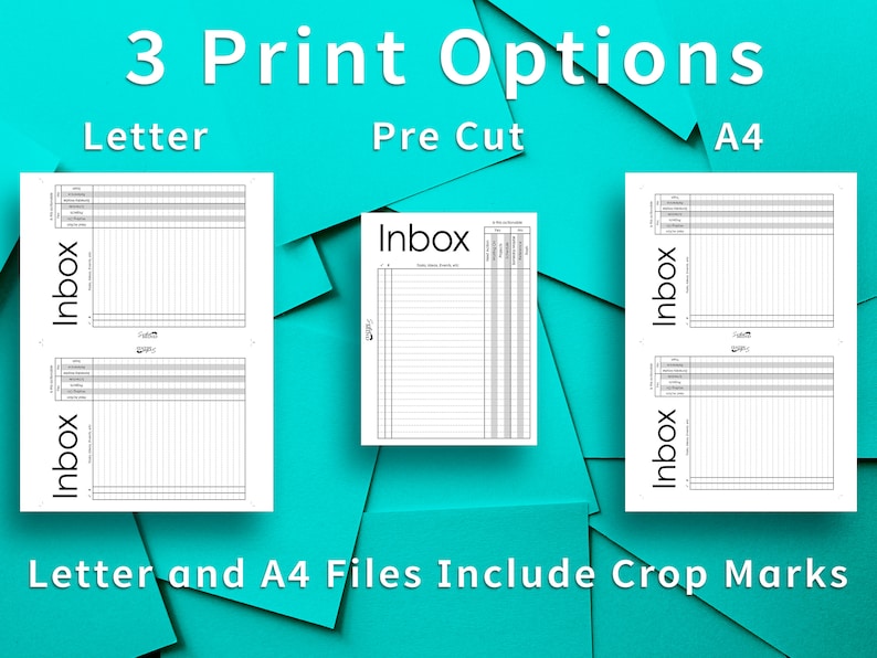 B6 PRINTABLE GTD Inbox Planner Insert PDF File - Etsy