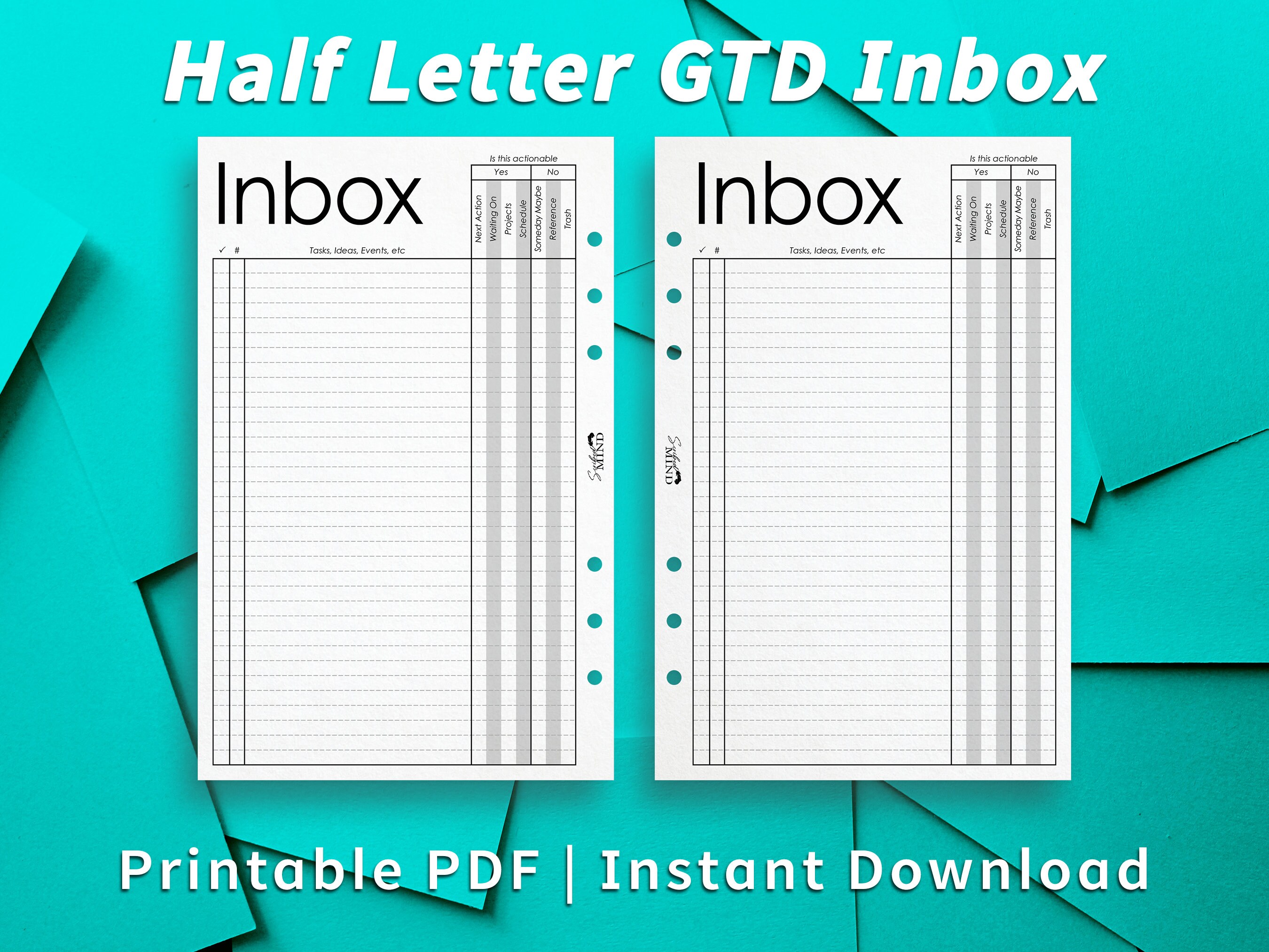 Half Letter PRINTABLE GTD Inbox Planner Insert PDF File - Etsy Half Letter PRINTABLE GTD Inbox Planner Insert PDF File - Etsy