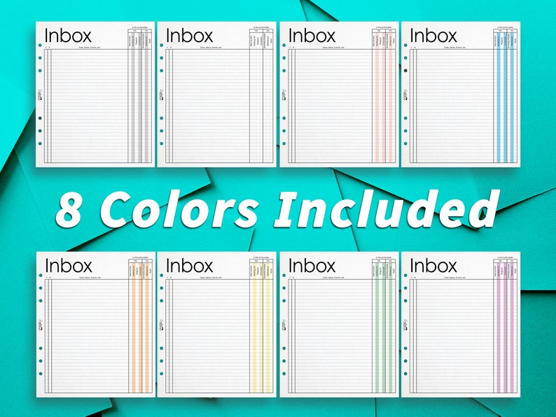 A5 Wide PRINTABLE GTD Inbox Planner Insert PDF File - Etsy