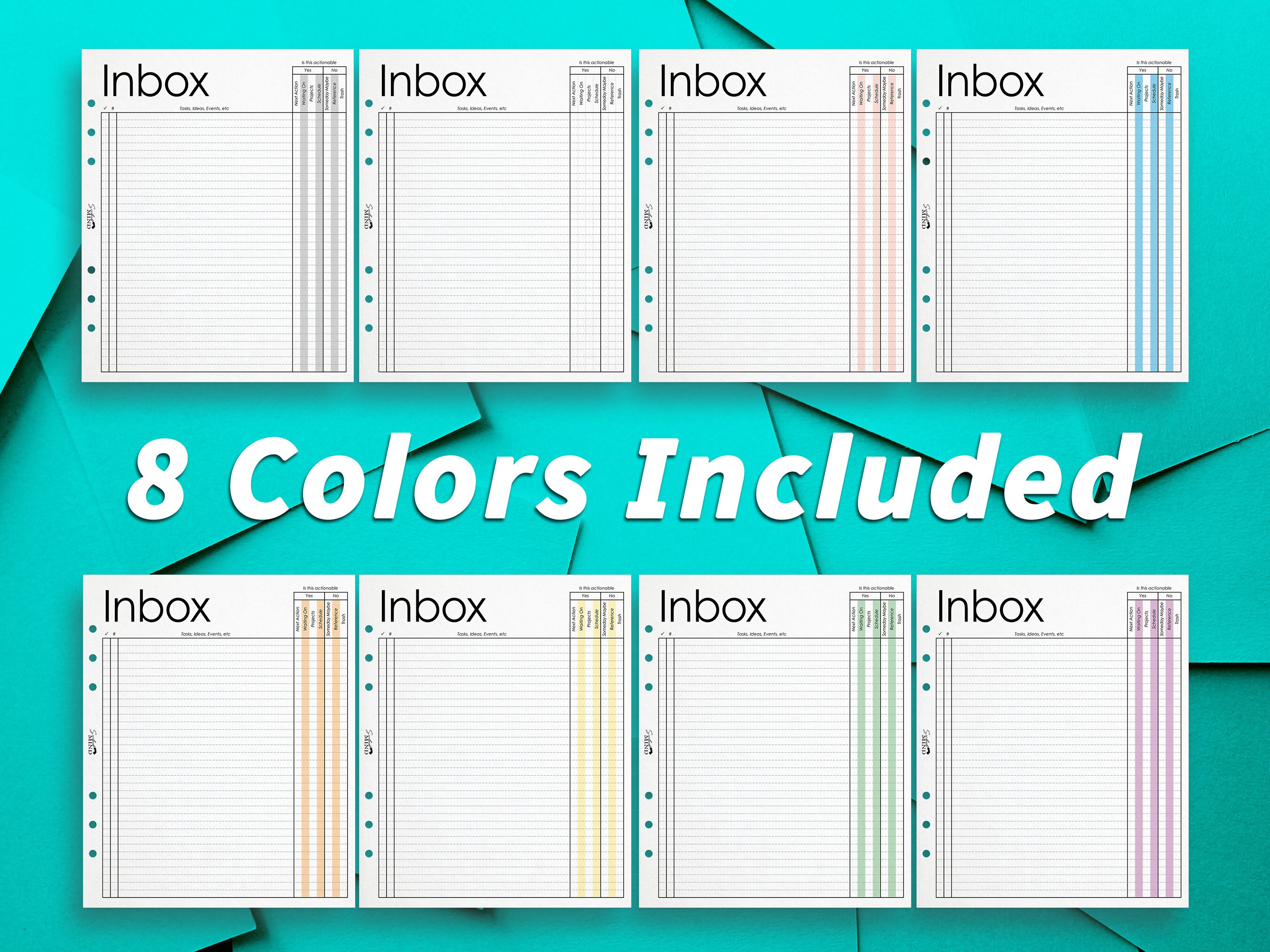 A5 Wide PRINTABLE GTD Inbox Planner Insert PDF File - Etsy