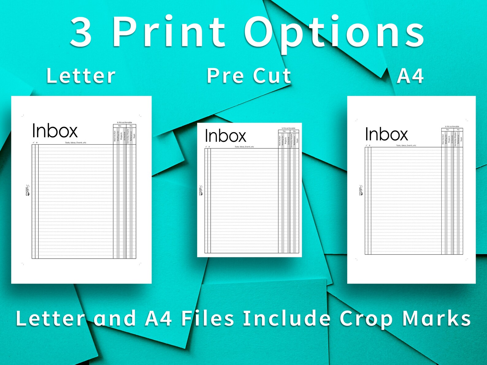 A5 Wide PRINTABLE GTD Inbox Planner Insert PDF File - Etsy