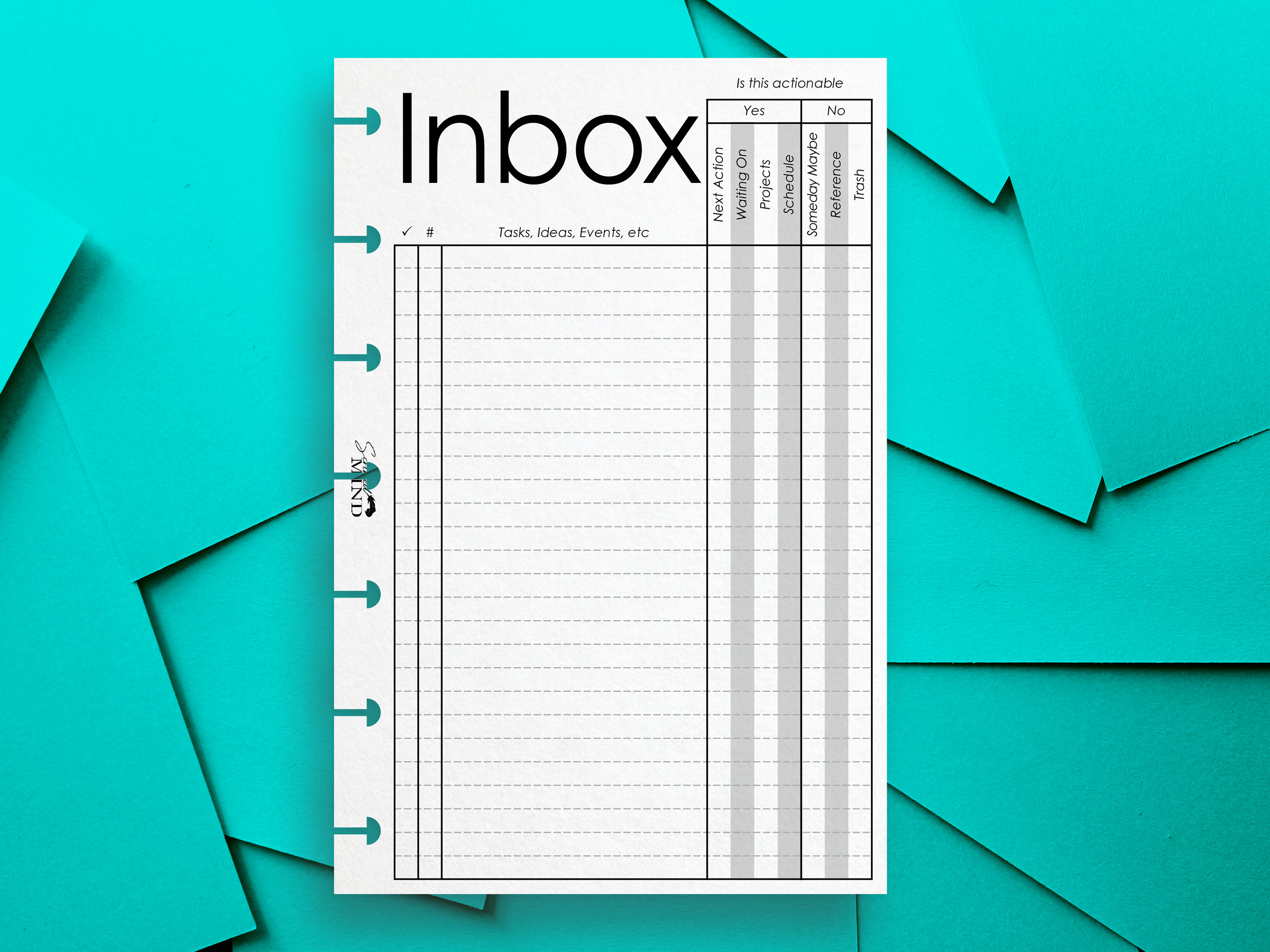 Mini Happy Planner GTD Inbox Printable Planner Insert PDF File - Etsy