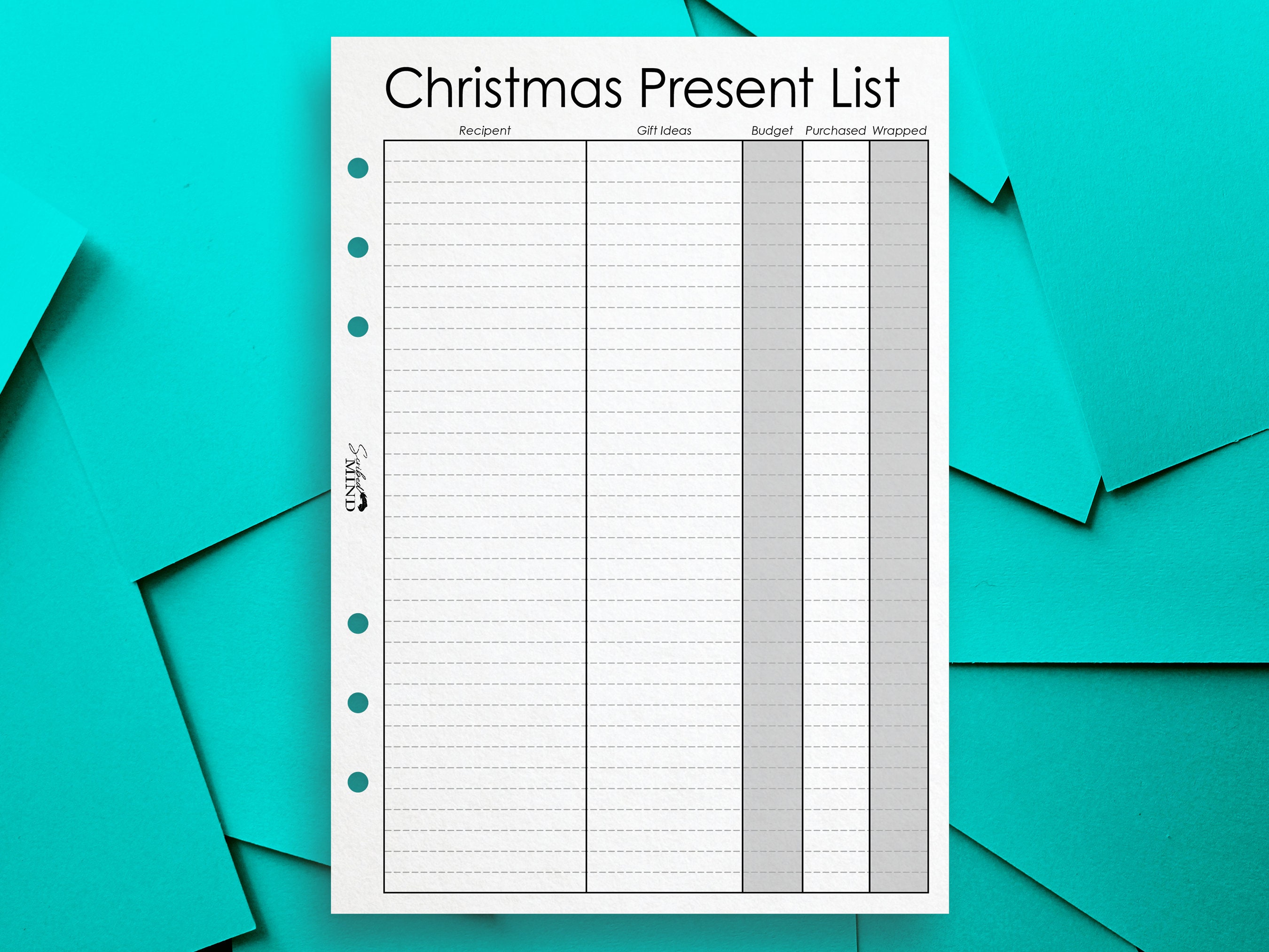A5 Christmas Gift List Printable Planner Insert PDF File - Etsy