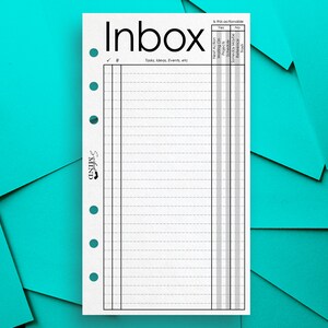 Personal GTD Inbox Printable Planner Insert PDF File - Etsy