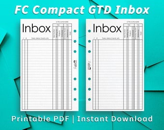 Half Letter PRINTABLE GTD Inbox Planner Insert PDF File - Etsy