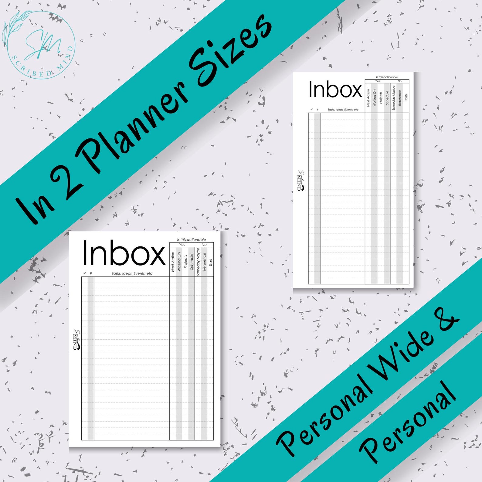 Personal & Personal Wide GTD Planner Essentials Bundle - Printable Pdfs ...