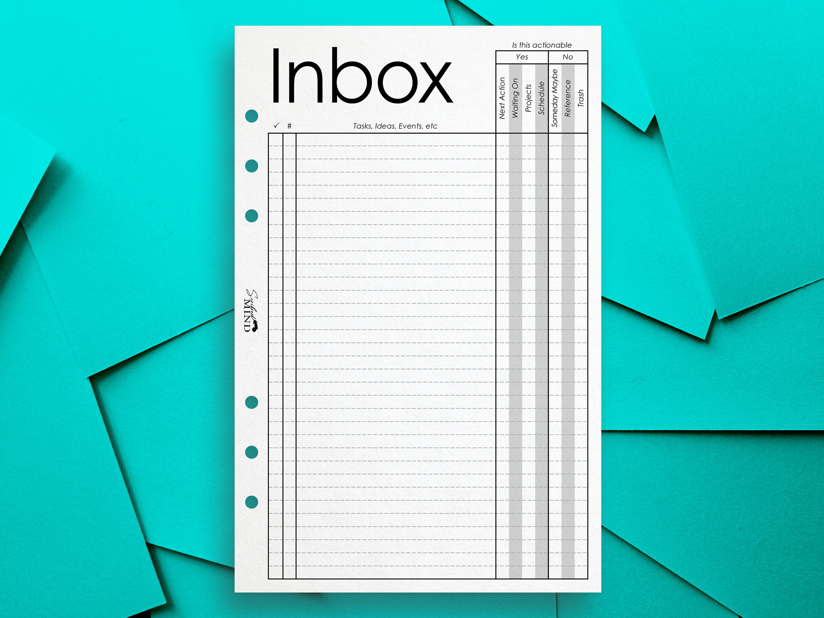 Half Letter PRINTABLE GTD Inbox Planner Insert PDF File - Etsy Half Letter PRINTABLE GTD Inbox Planner Insert PDF File - Etsy