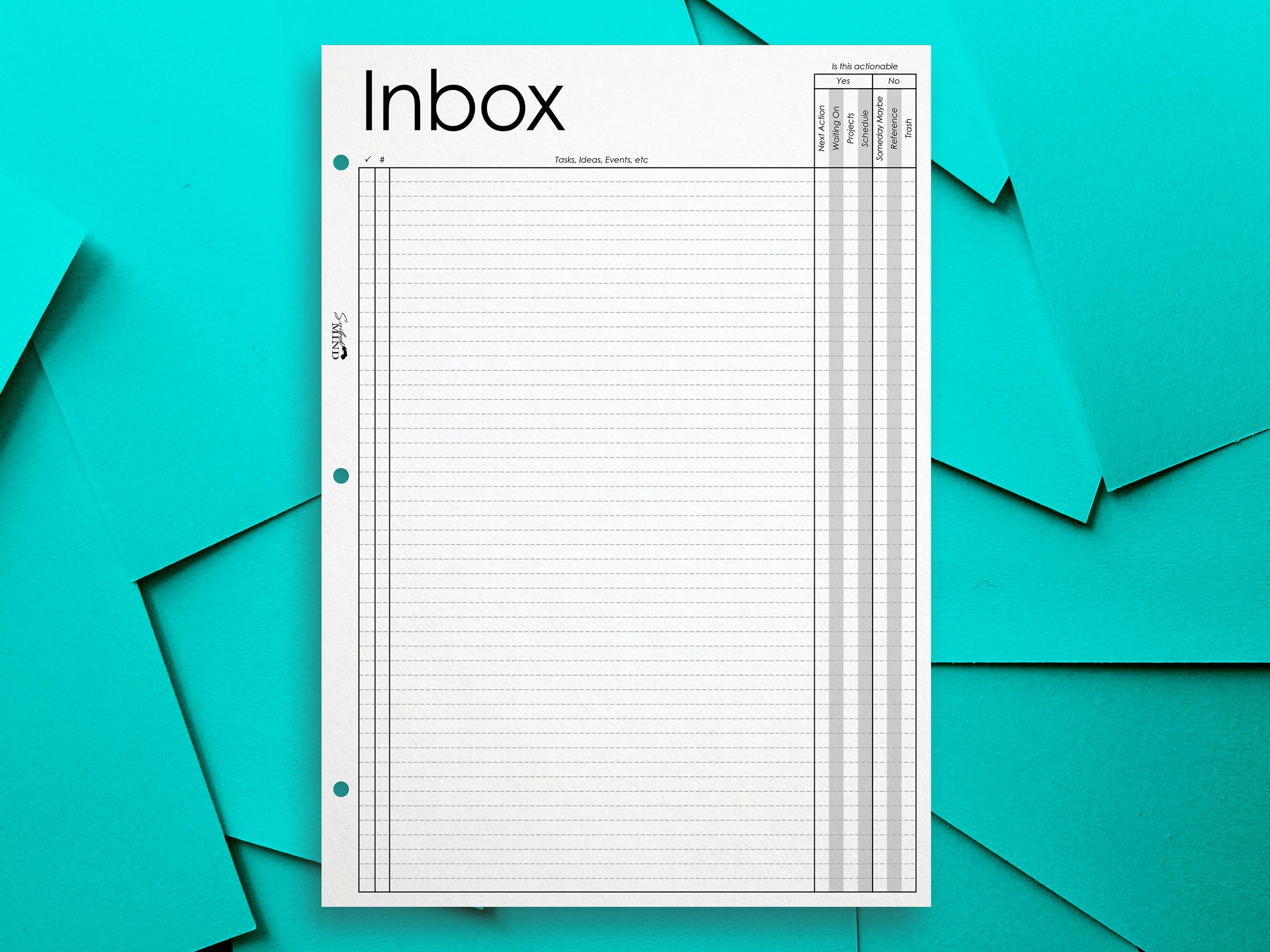 A4 GTD Inbox Printable Planner Insert PDF File - Etsy