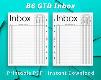 Micro Happy Notes GTD Inbox Printable Planner Insert PDF File - Etsy