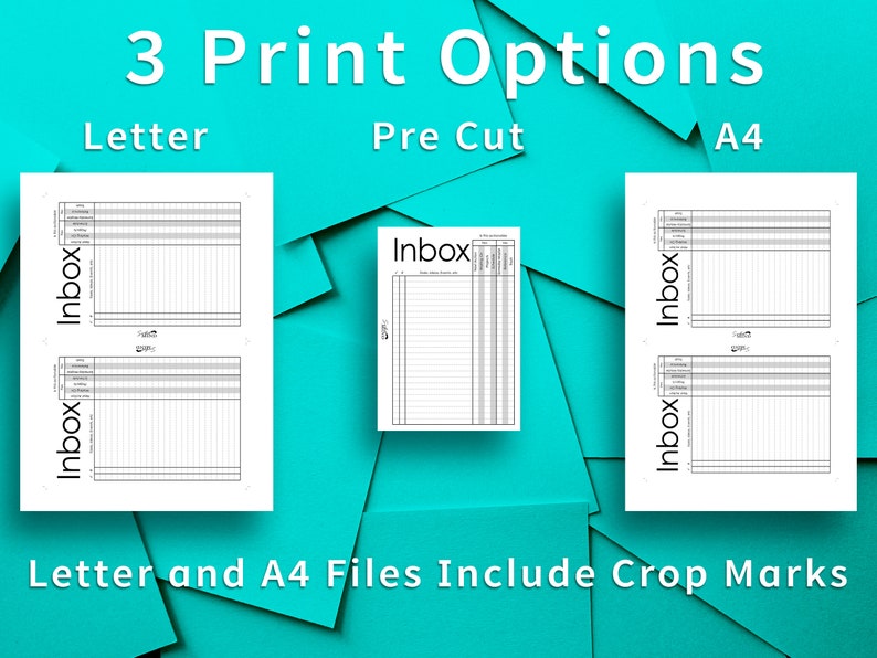 Personal Wide GTD Inbox Printable Planner Insert PDF File - Etsy