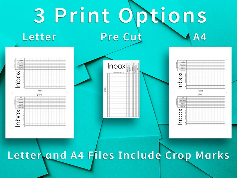 FC Compact GTD Inbox Printable Planner Insert PDF File - Etsy