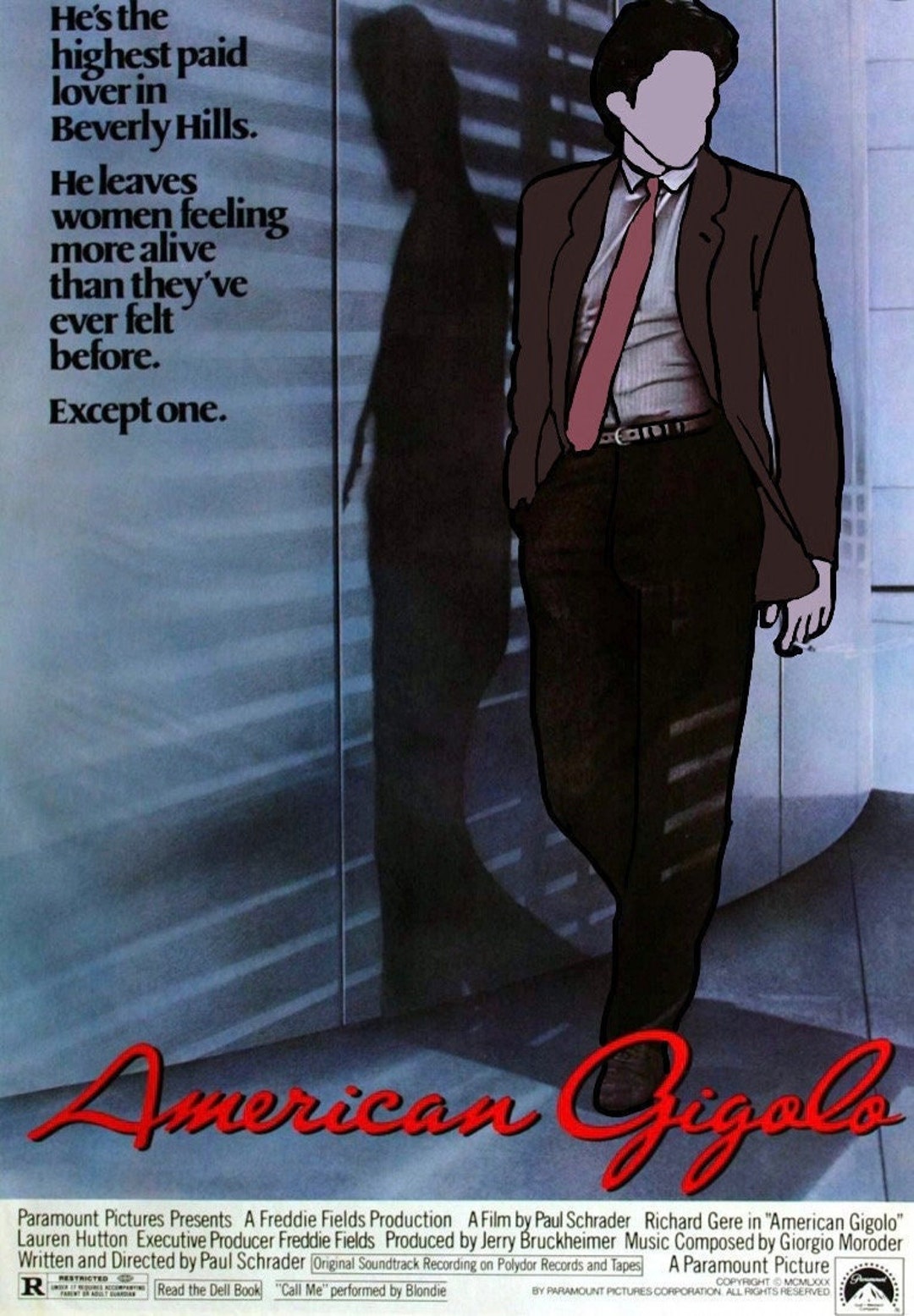 Richard Gere 'american Gigolo' Cartoon - Etsy Singapore