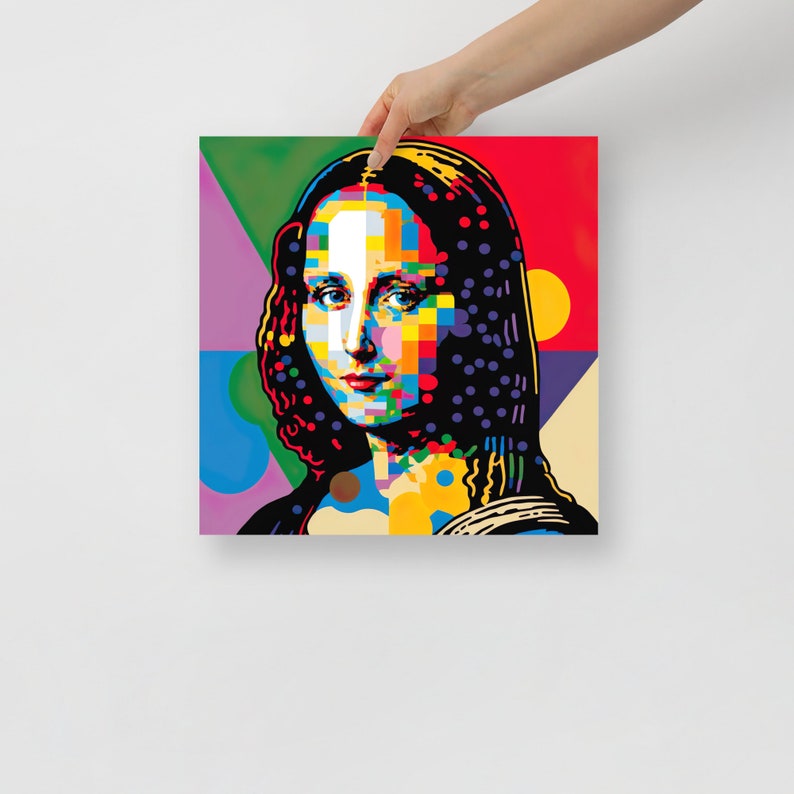 A Modern Mona Lisa Pop Art Poster in a Mixed 8bit Retro Style - Etsy