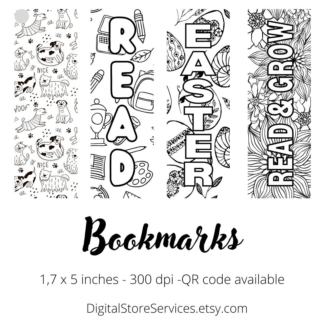 4 Coloring Bookmarks Printable for Kids Easter Eggs Cute - Etsy