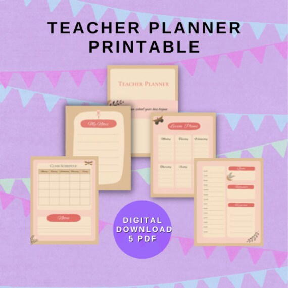 Teacher Planner Printable Lesson Planner Printable - Etsy