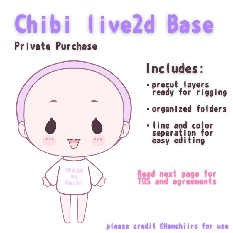 Chibi Live2d Base - Private Use for Vtuber Model Creation - Etsy