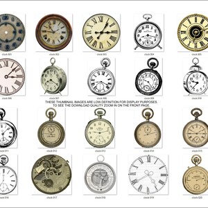 Vintage Clock Faces Clipart. Antique Clock Clipart, Vintage Watch ...