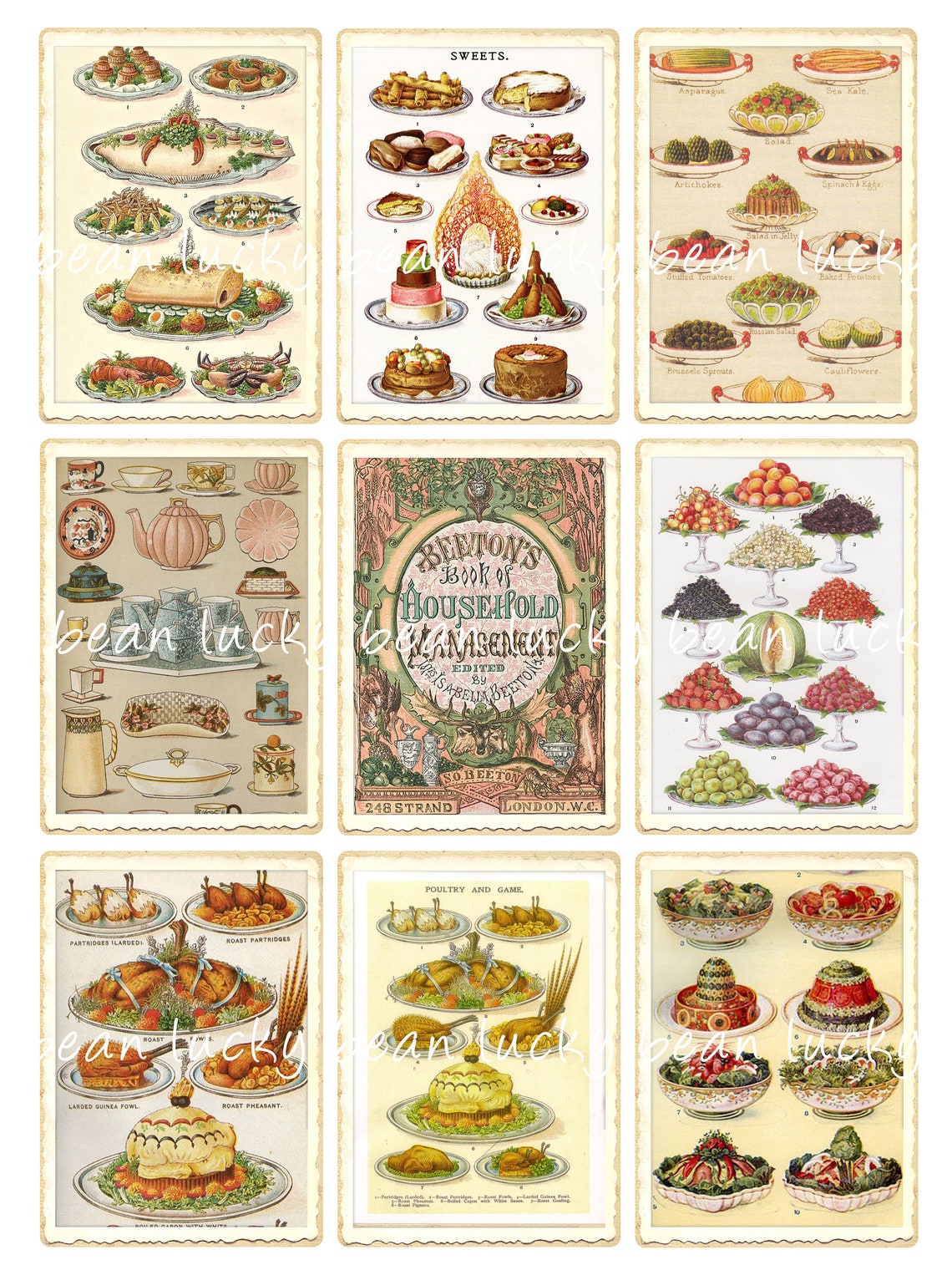 Mrs. Beeton Printable Recipe Cards. Vintage Cook Book, Victorian ...