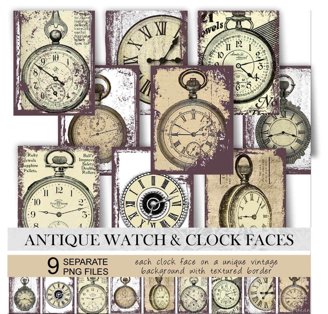 Vintage Clock Faces.antique Clock,vintage Watch,old Watch Clipart,clock ...