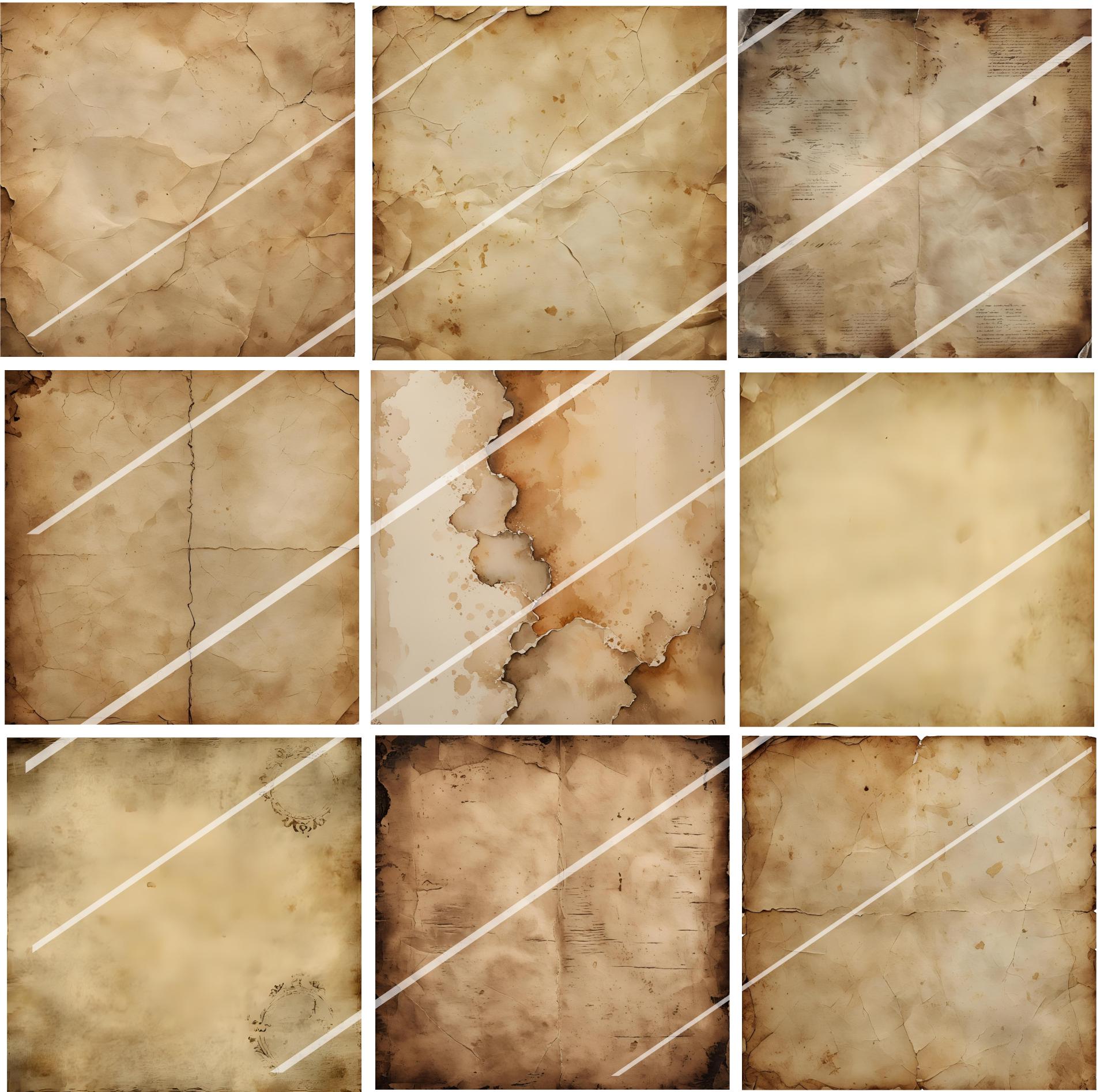 Antique Distressed Paper Digital Backgrounds.vintage Aged Parchment ...