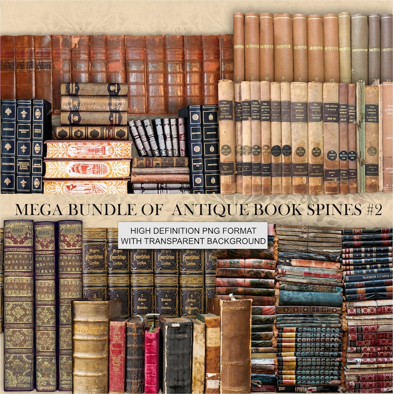 Antique Book Spines.ornate Book Cover.old Book,book Wallpaper.book Collage.miniature Book ...