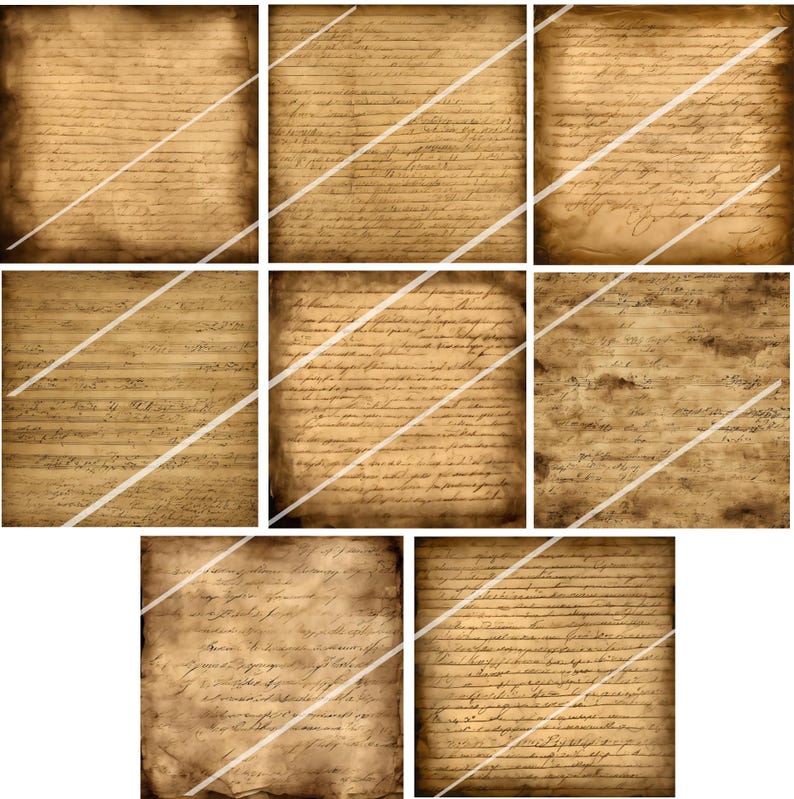 Antique Handwriting Digital Paper | Vintage Script Backgrounds ...