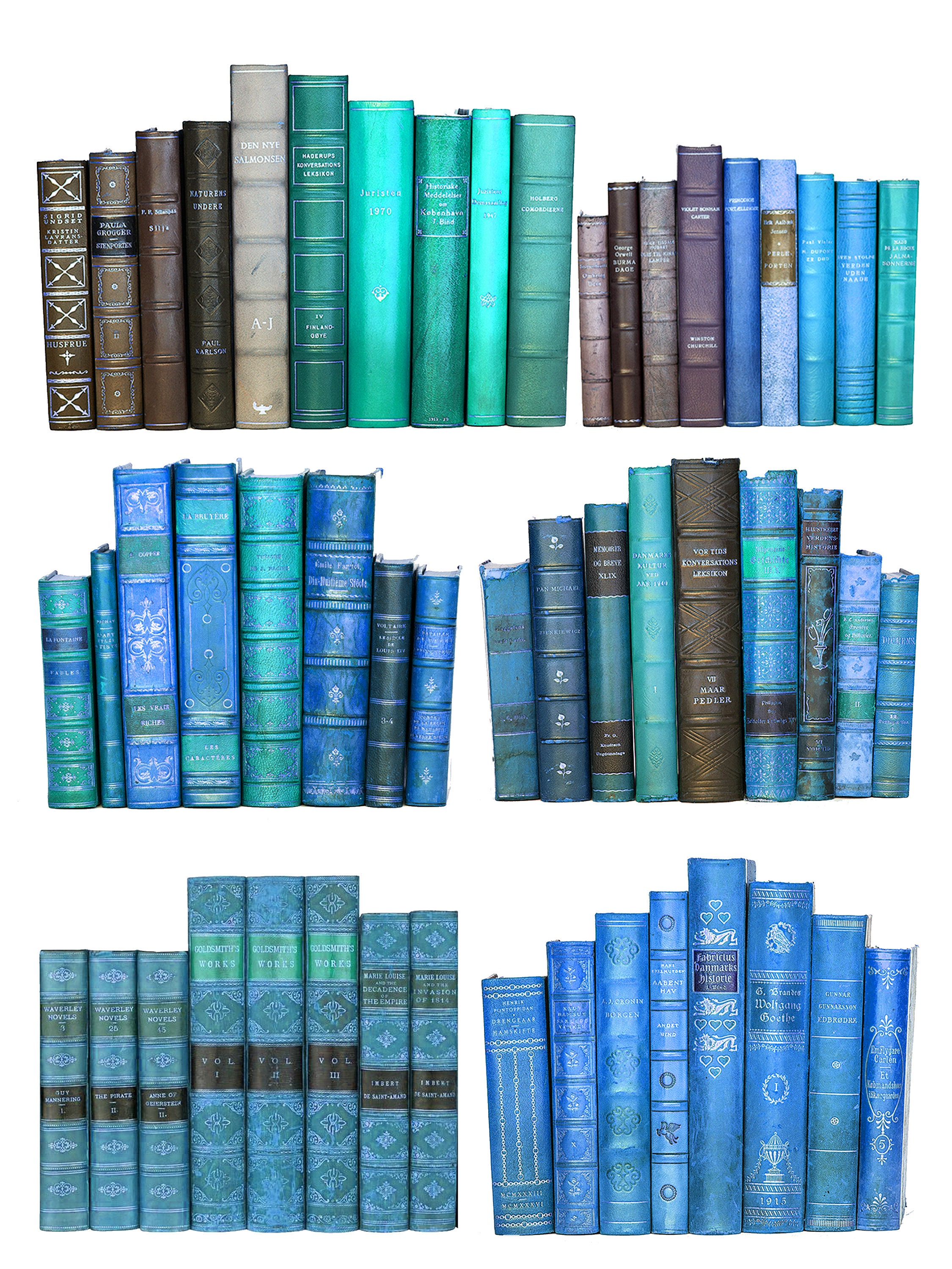 Antique Book Cover.book Spine.blue Books.victorian Book Cover.dolls ...