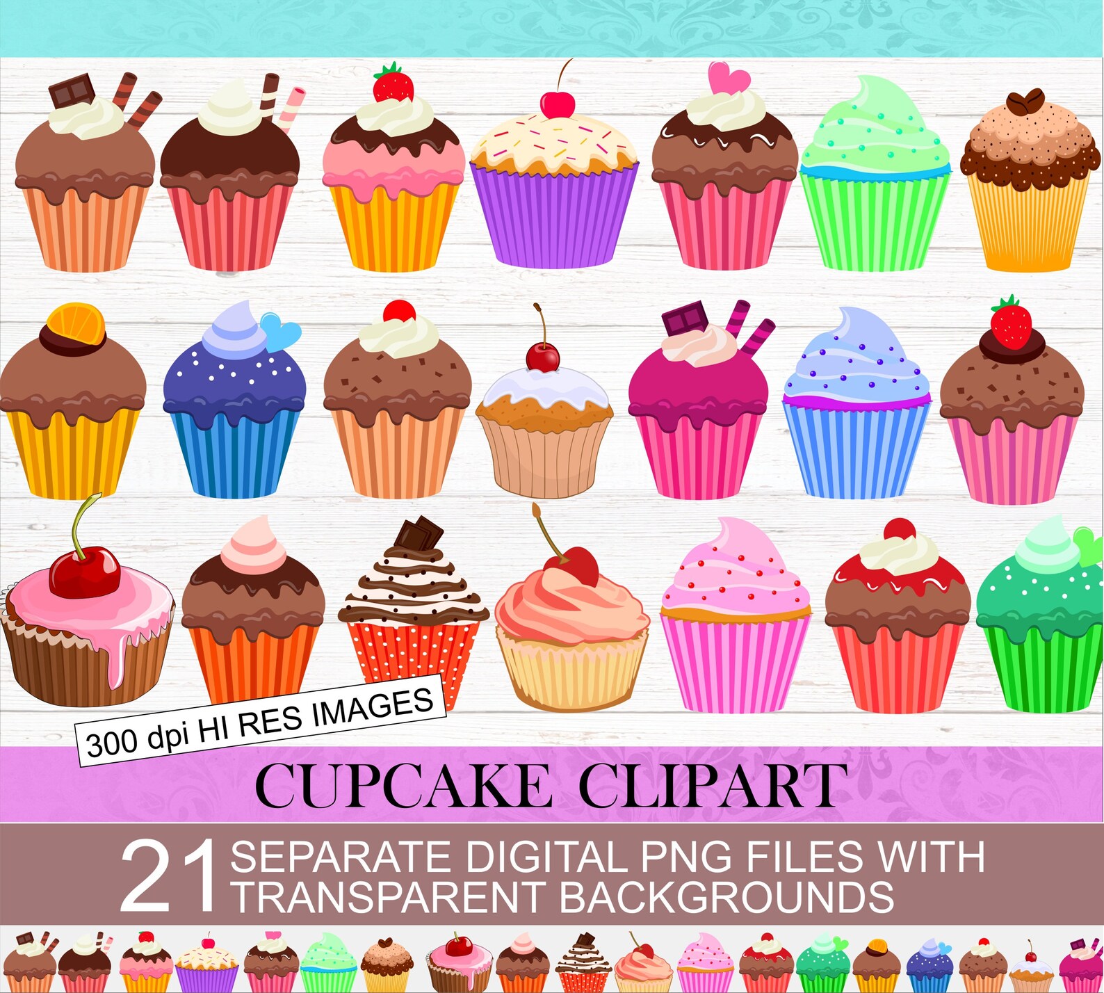 Cupcake Clipart.cupcake Png. Cupcake Sticker.colorful Cupcake.cupcake ...