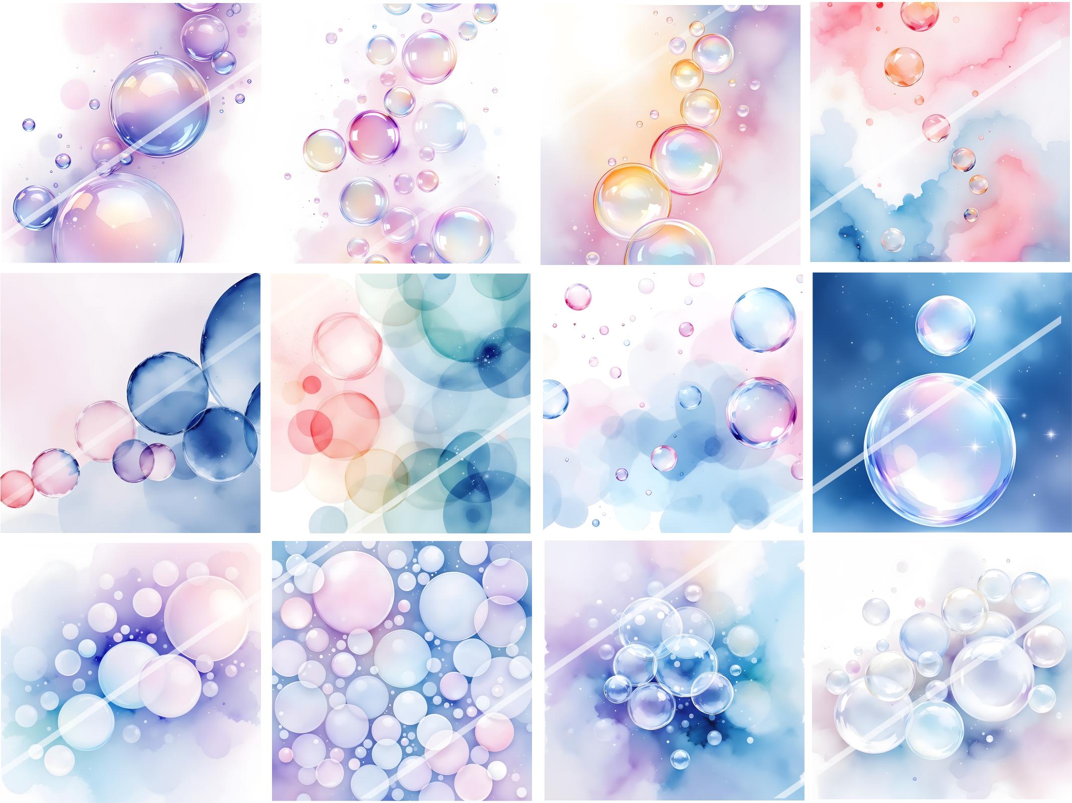 Bubble Clipart, Realistic Watercolor Bubble Clip Art, Soap Rainbow ...