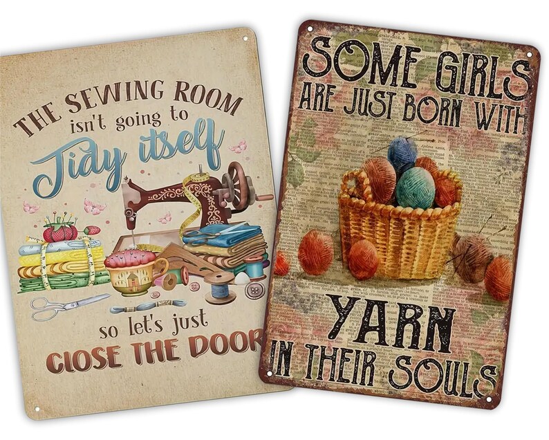 Vintage Sewing Wall Art Sign.retro Craft Room Decor.antique Sewing Sign ...