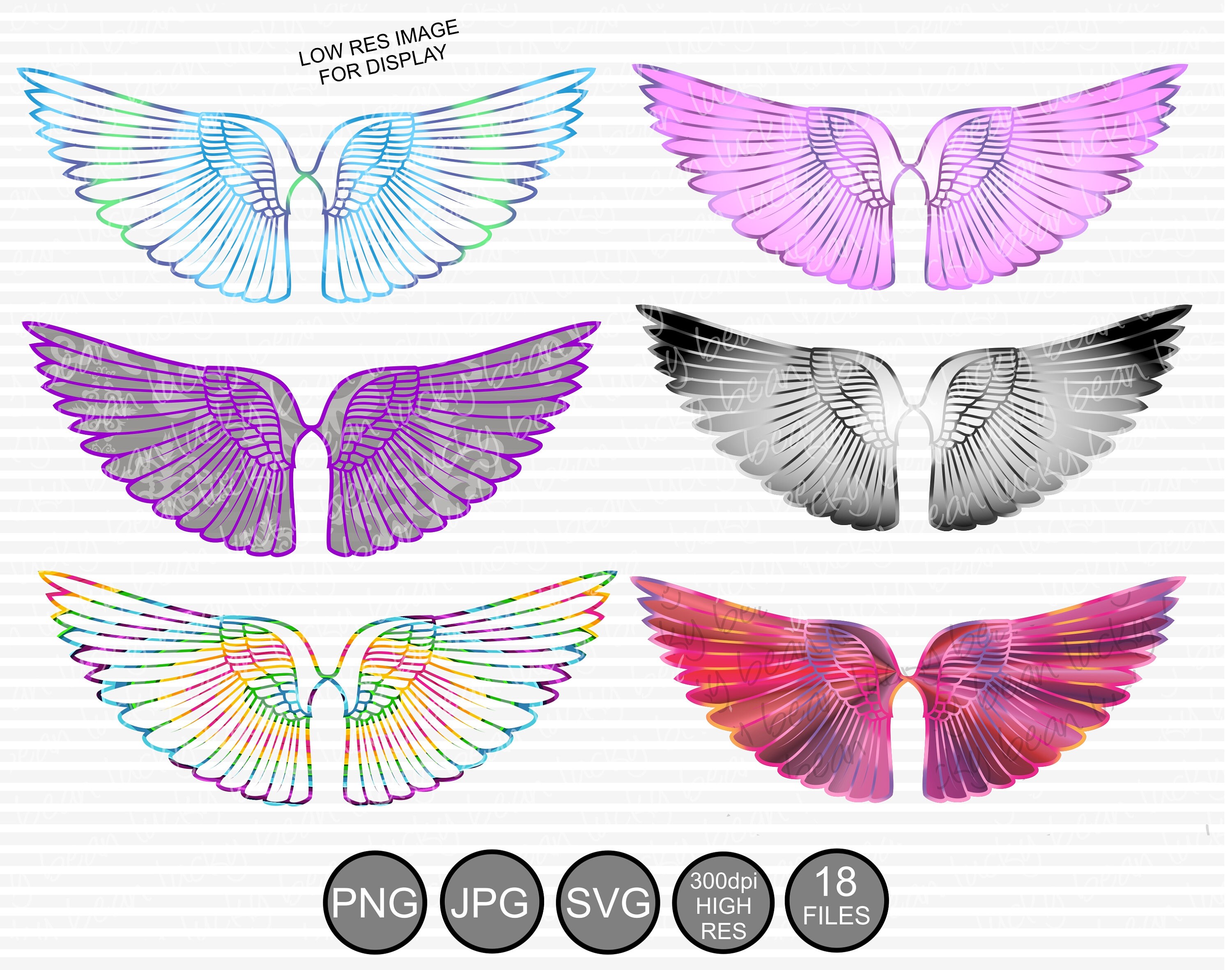 Alas de ángel svg clipart. Cortar archivo. Vector de alas de - Etsy México