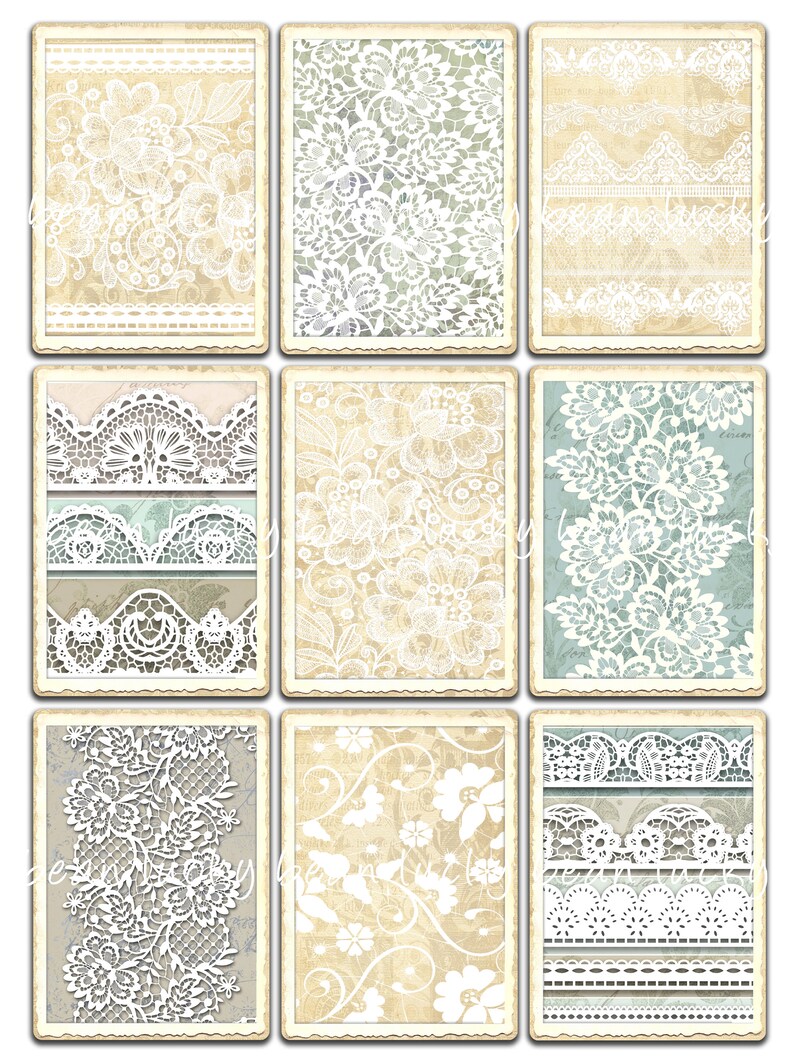 Vintage Lace and Roses Printable Cards.pretty Lace,victorian Lace ...