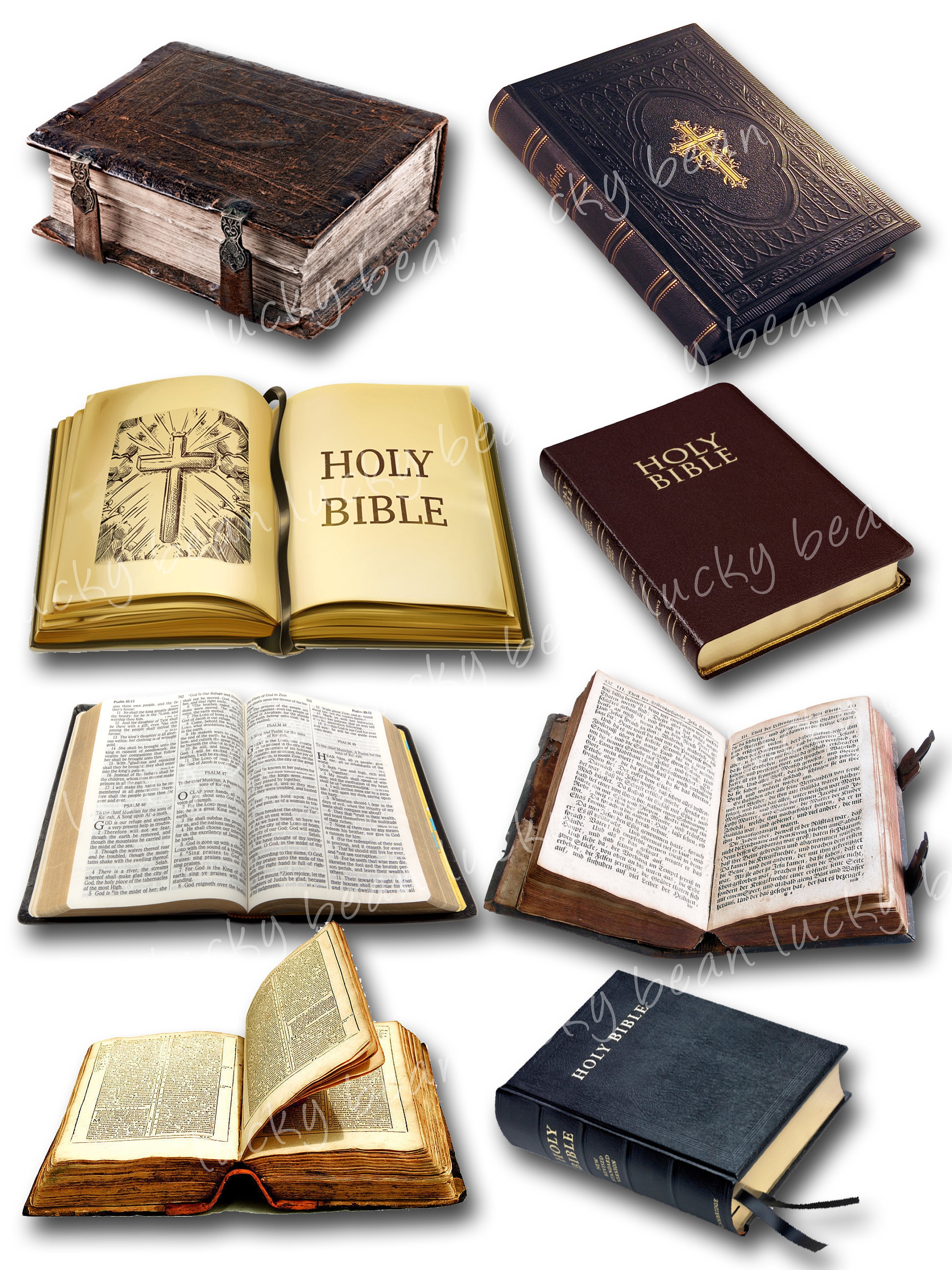 Bible Clipart.ornate Antique & Modern Bibles.christian Bible Clipart ...