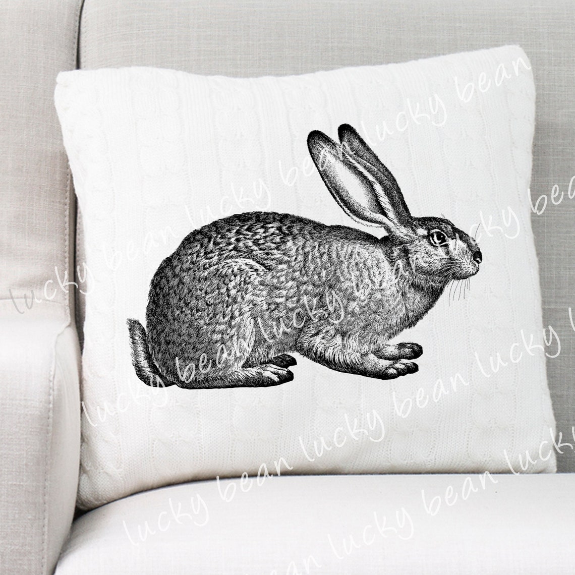 Rabbit Clipart.vintage Rabbit.hare Illustration.vintage Rabbit Print ...