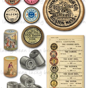 Antique Thread Spool Labels.vintage Cotton Reel.antique Spool Labels ...