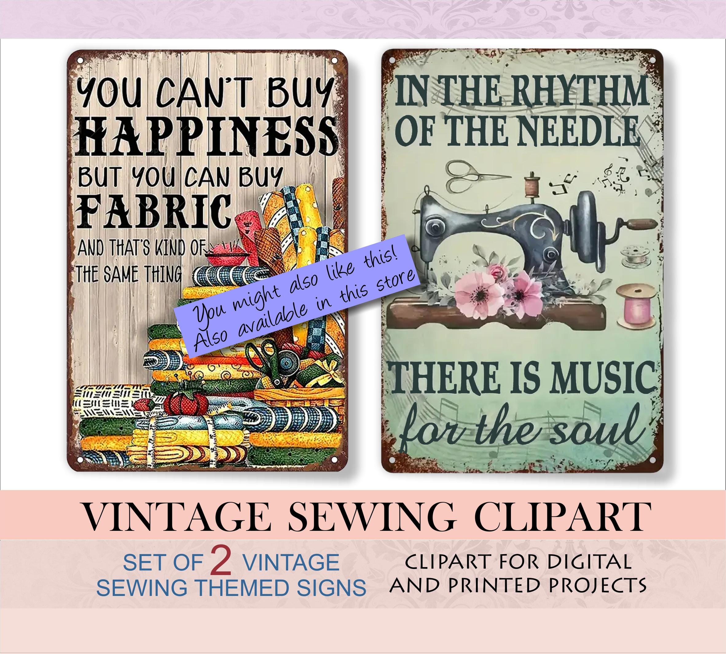 Vintage Sewing Wall Art Sign.retro Craft Room Decor.antique Sewing Sign ...