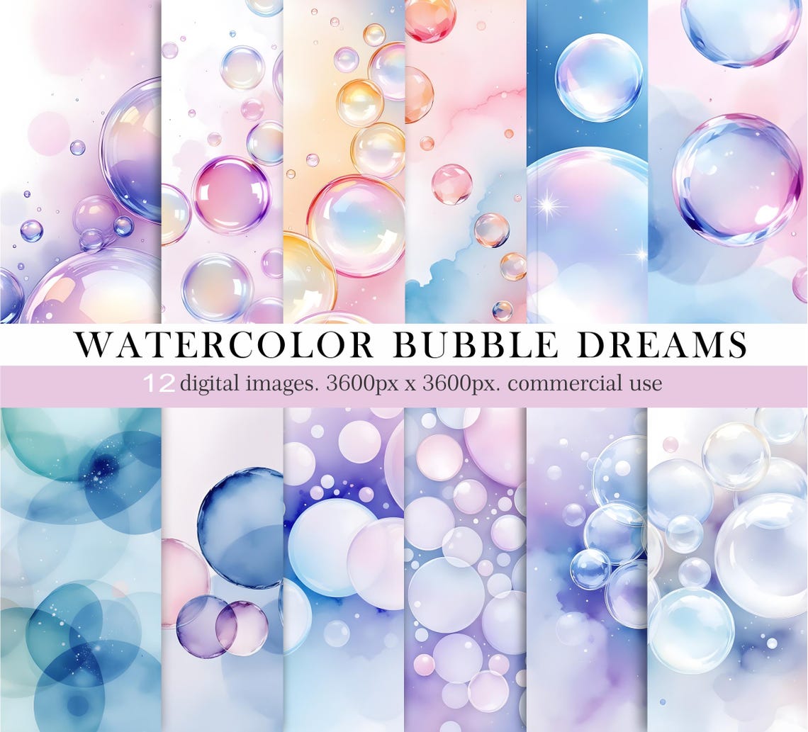 Bubble Clipart, Realistic Watercolor Bubble Clip Art, Soap Rainbow ...