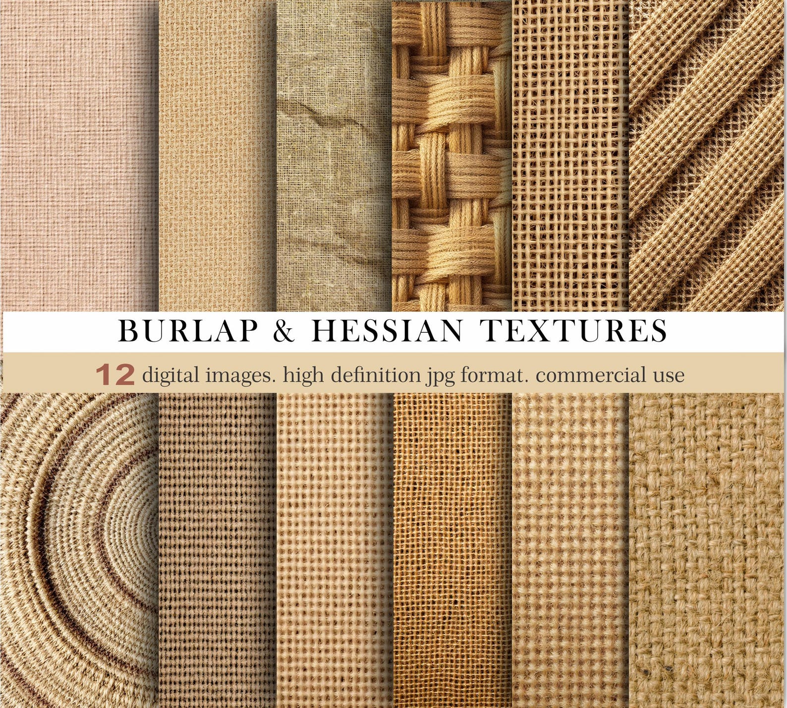 Burlap Textures Digital Paper,vintage Scrapbook Paper Pack.jute Canvas ...