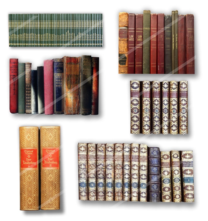 Antique Book Spines.ornate Book Cover.old Bookbook - Etsy