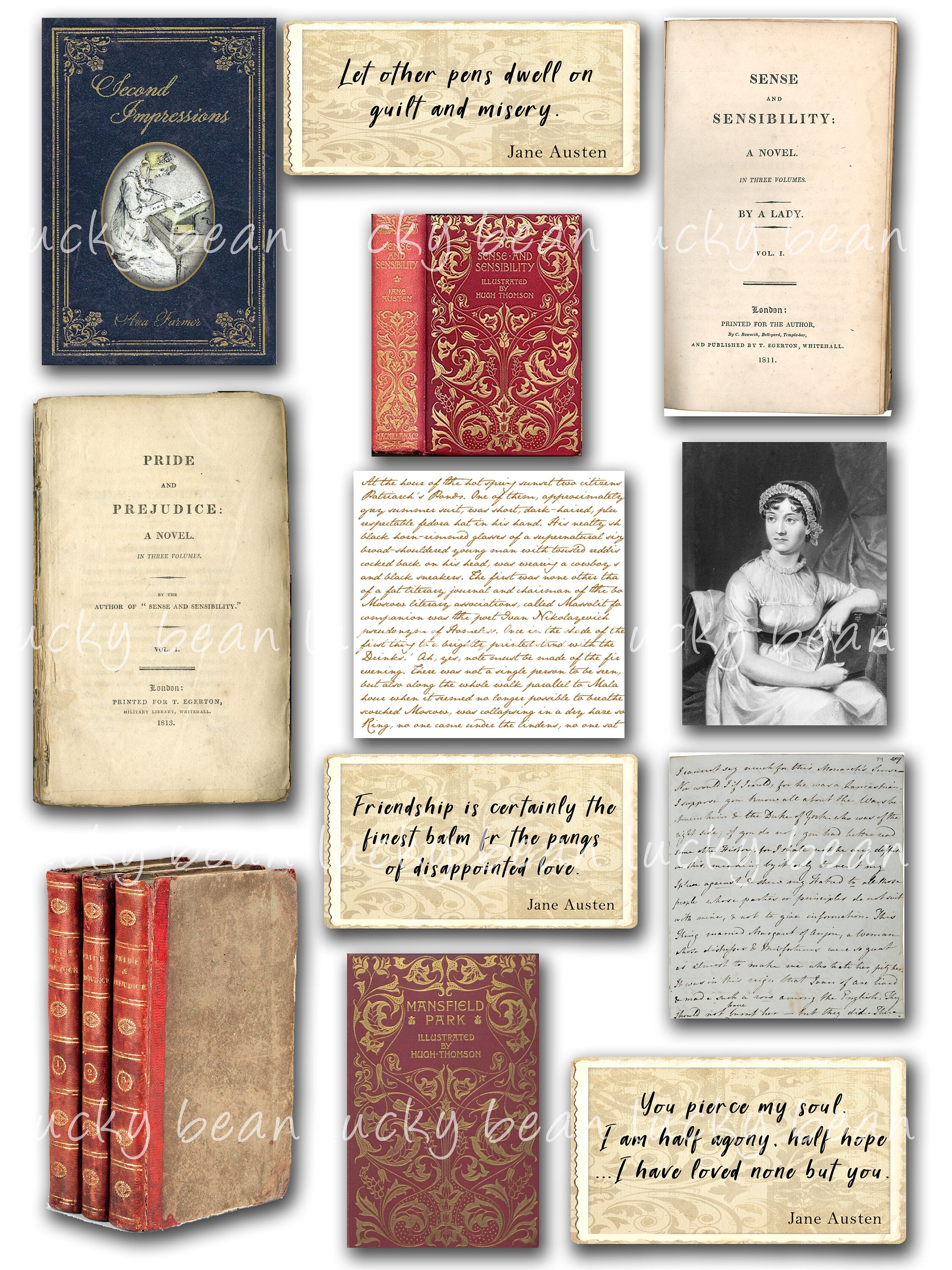 Jane Austen Clipart.jane Austen Ephemara.jane Austen Hand Writing.jane ...