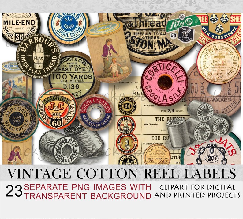 Antique Thread Spool Labels.vintage Cotton Reel.antique Spool - Etsy