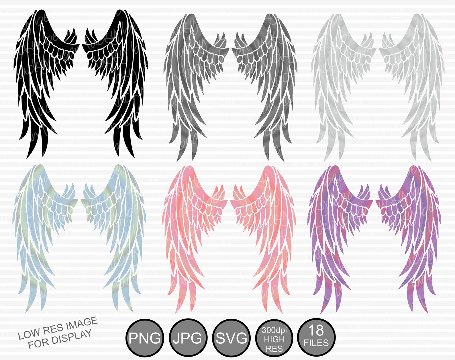 Angel Wings Svg Clipart.pink Angel Wings.angel Wings Vector Svg.white ...