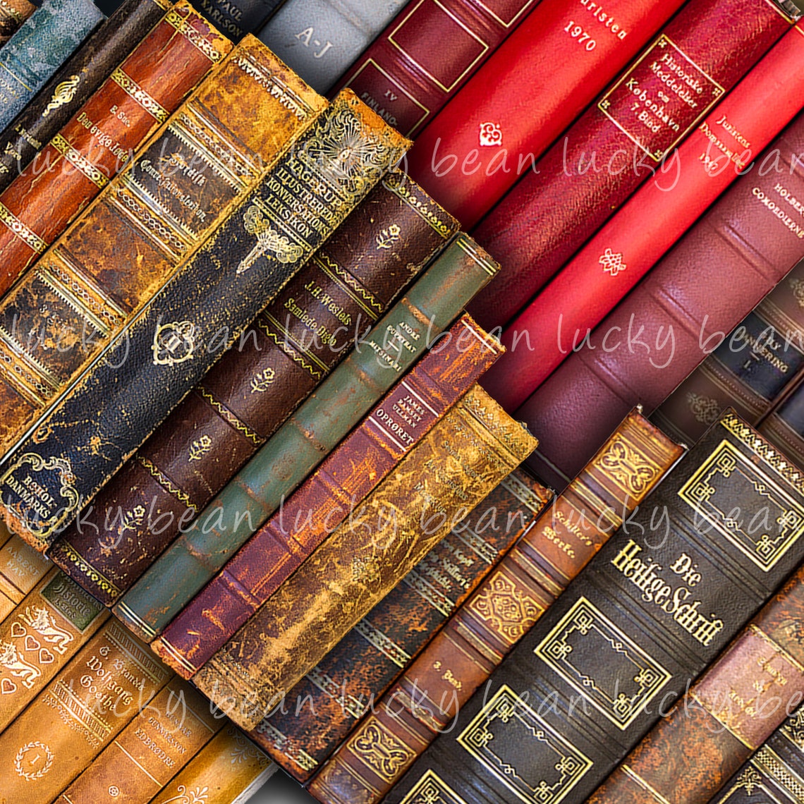 Antique Book Spines Clipart.ornate Vintage Book.old Books.antique Library.vintage Book Covers ...