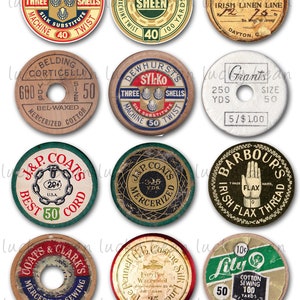 Antique Thread Spool Labels.vintage Cotton Reel.antique Spool Labels ...