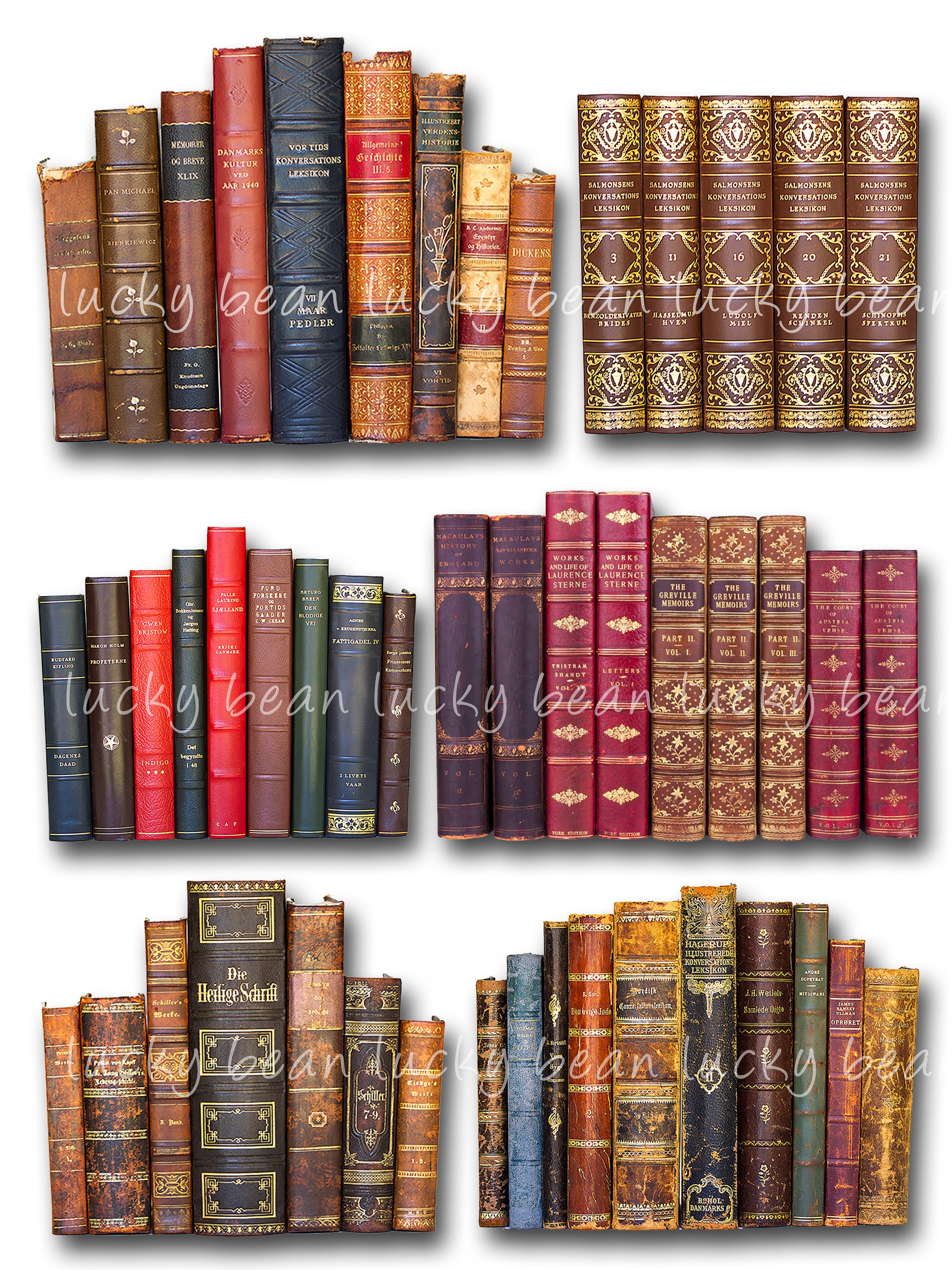 Antique Book Spines Clipart.ornate Vintage Book.old Books.antique ...