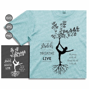 Yoga Tree Pose SVG PNG JPG. Inspirational Quote Silhouette Design ...
